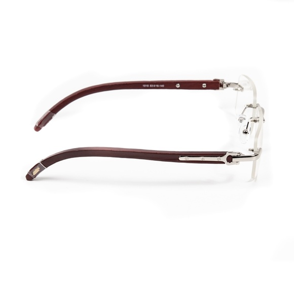 Accessories | Mens White Gold Clear Lens Silver Frame Wood Grain ...